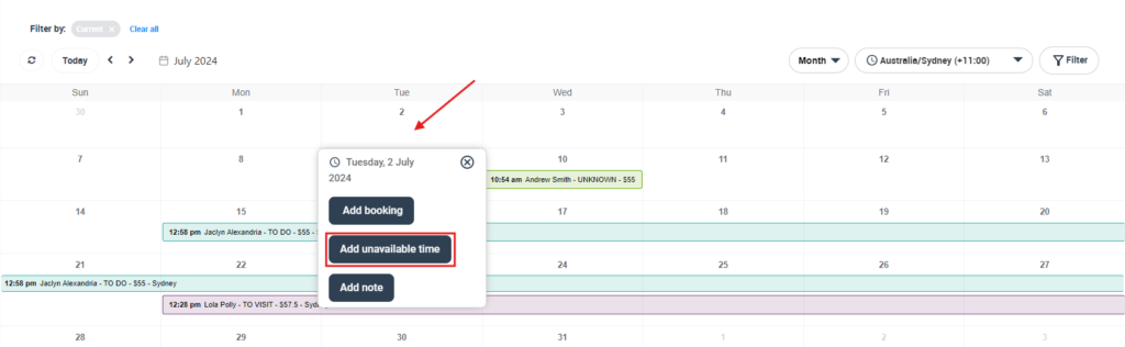 Blocking Calendar Unavailable Dates / Times | Blocking Calendar ...