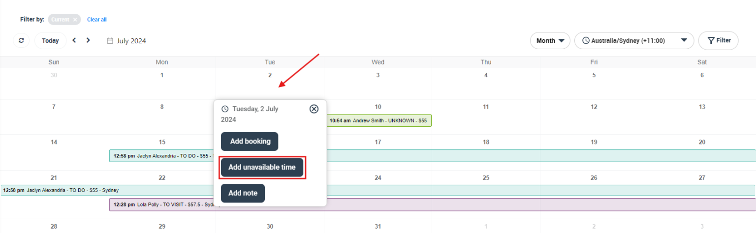 Blocking Calendar Unavailable Dates / Times | Blocking Calendar ...